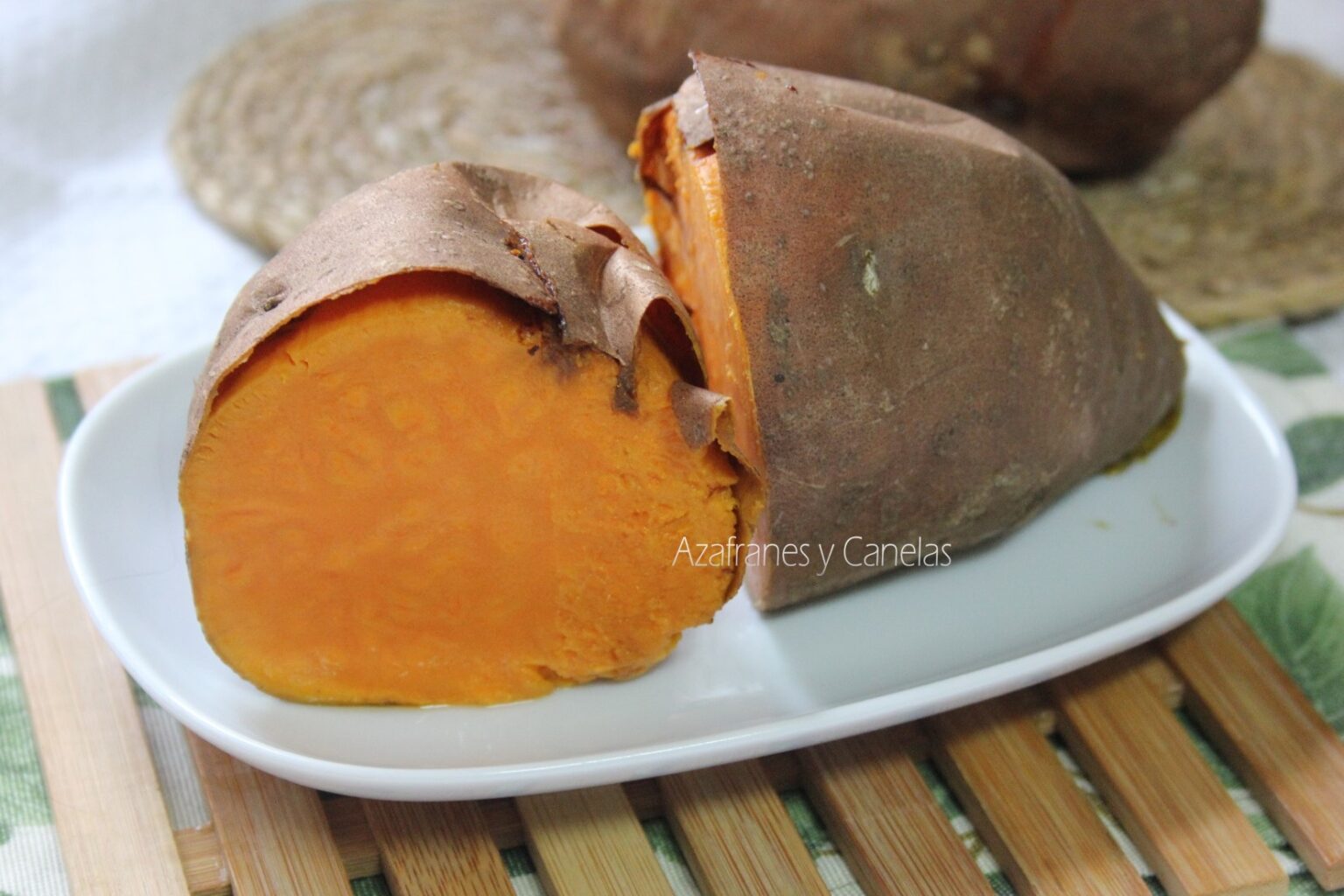 Boniatos al horno o asados - Azafranes y Canelas